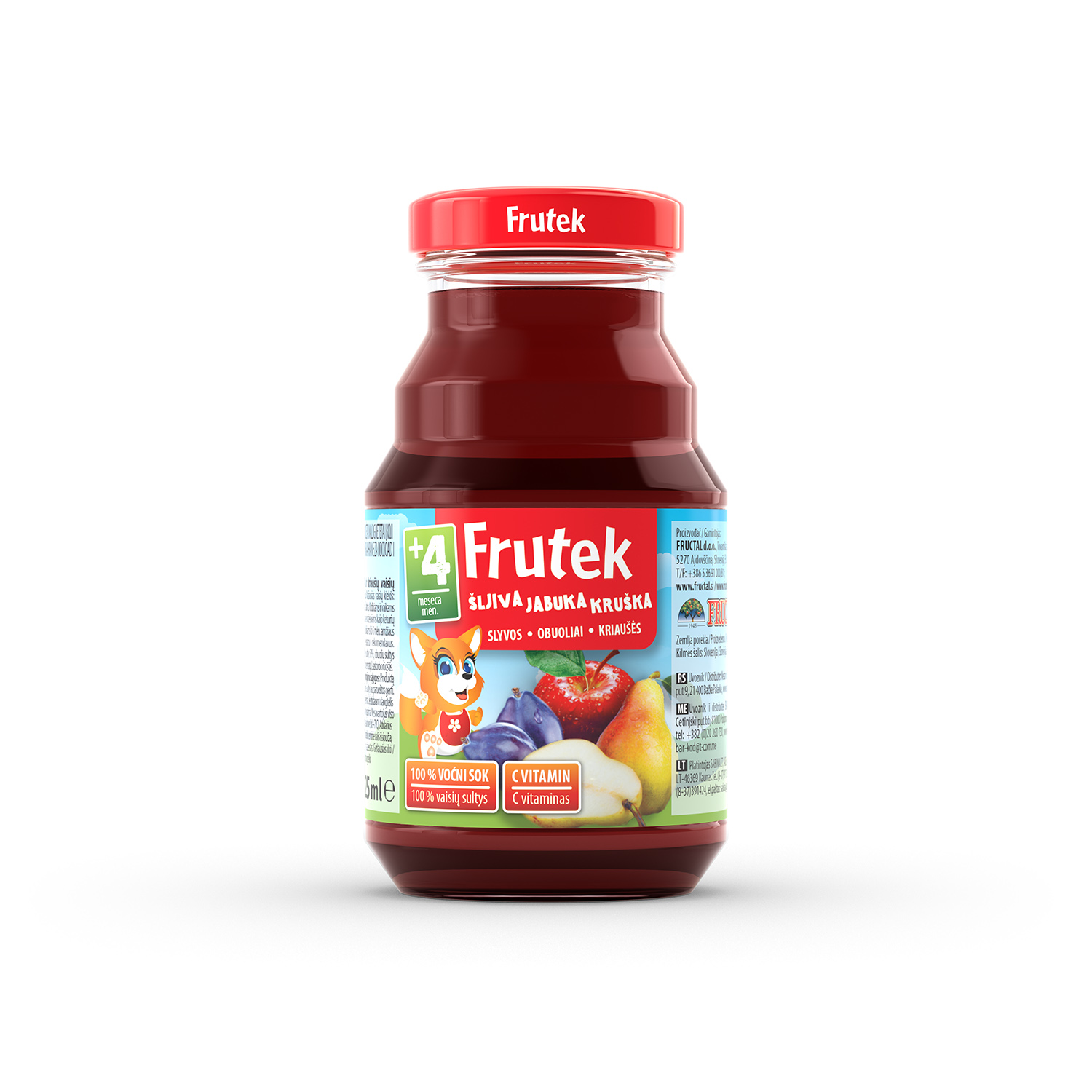 Frutek sok šljiva, jabuka i kruška 125ml | AKSA
