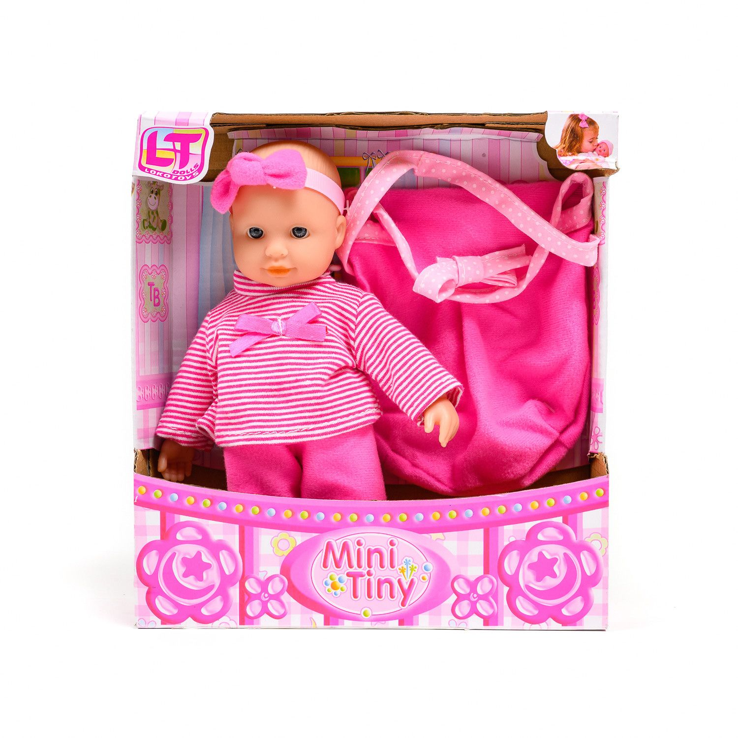 Loko toys, lutka beba, mini sa mašnicom, 20 cm | AKSA