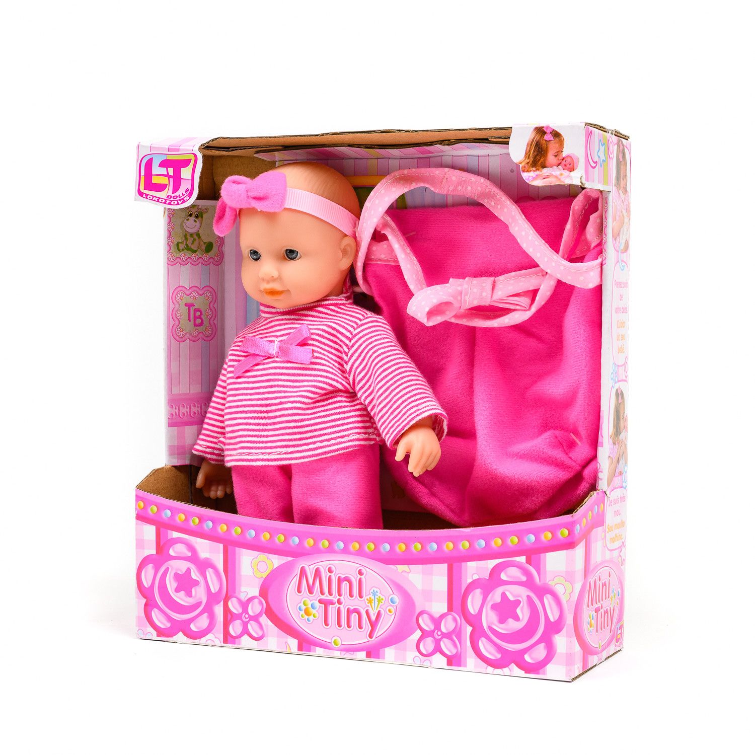 Loko toys, lutka beba, mini sa mašnicom, 20 cm | AKSA