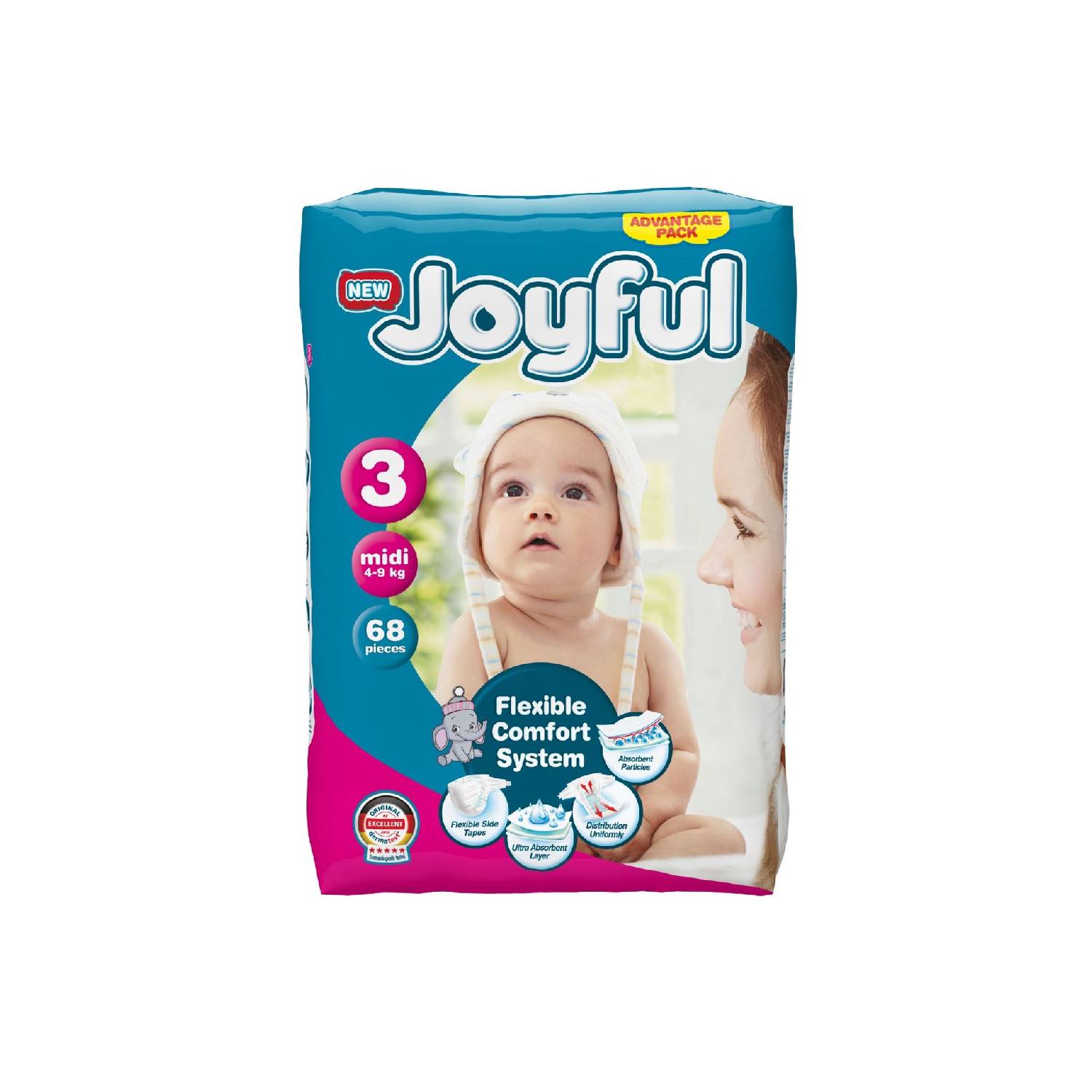 Joyful pelene 3 midi 4-9kg 68 kom | AKSA