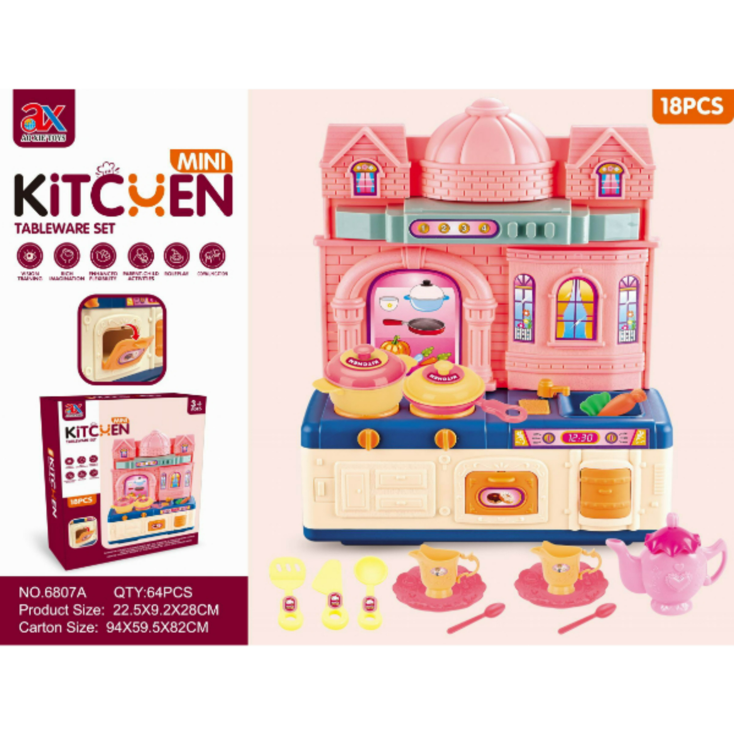 HK Mini, igračka, kuhinjski set 18 el. | AKSA