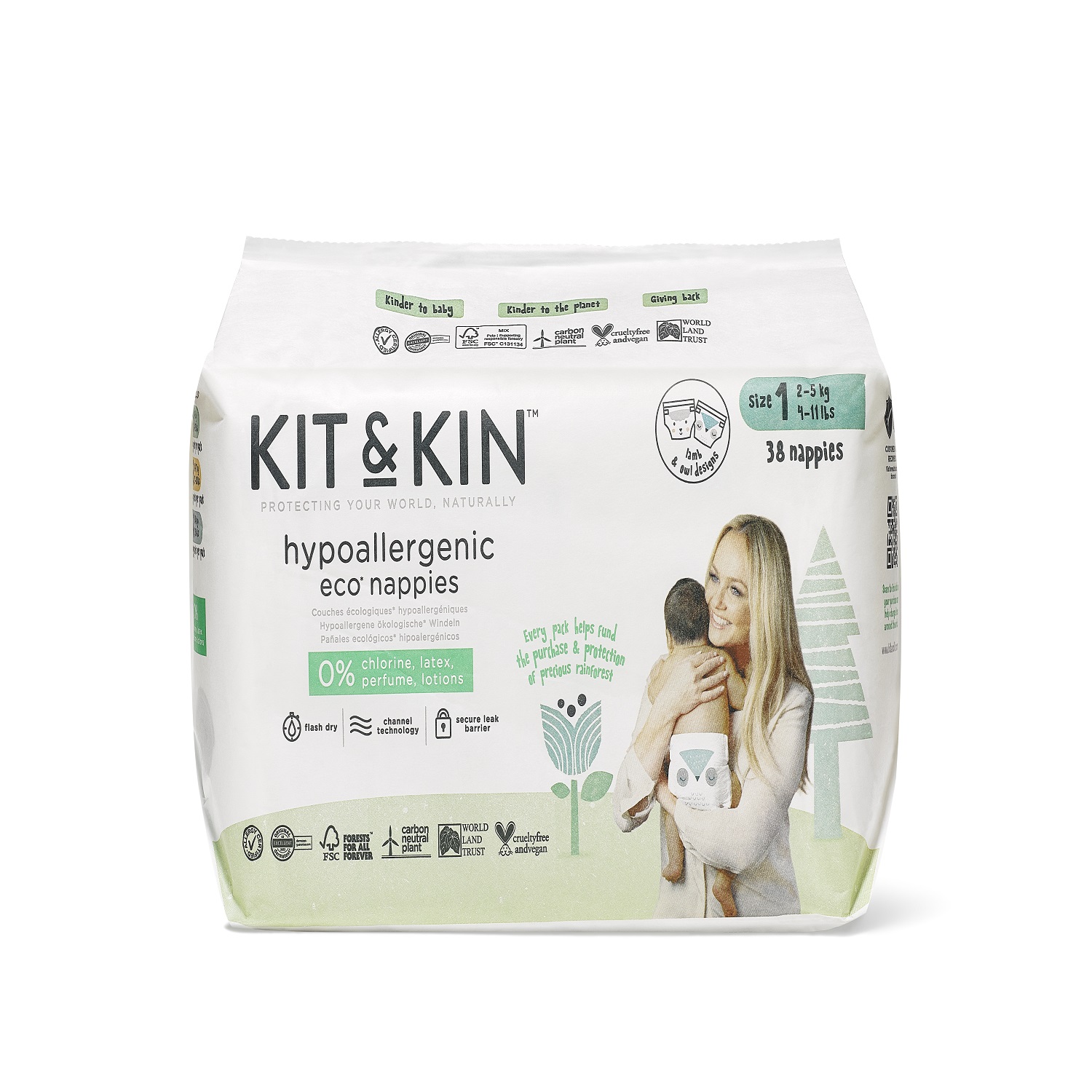 Kit & Kin pelene veličina 1 2-5kg (38 pack) | AKSA