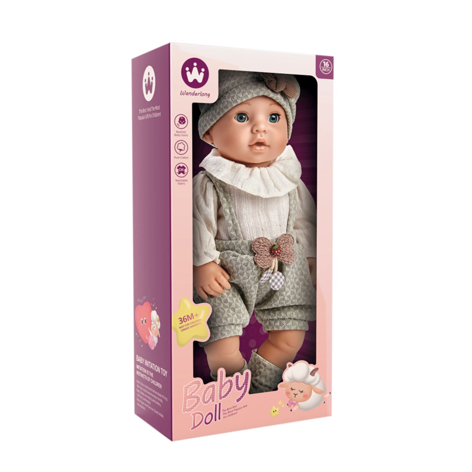 Cute&Cool lutka beba u sivom kompletu 40cm | AKSA