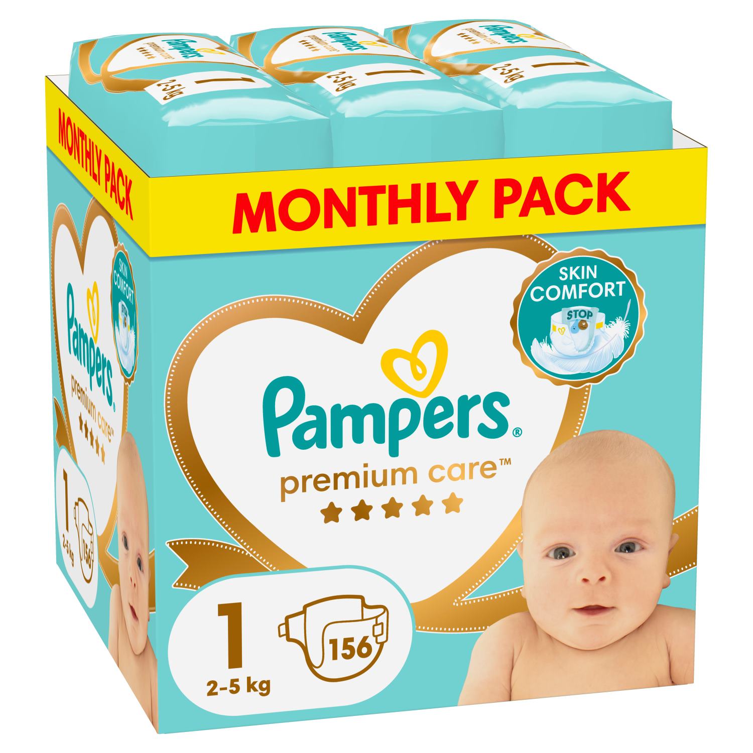 Pampers pelene premium monthly 1 2-5kg 156kom | AKSA