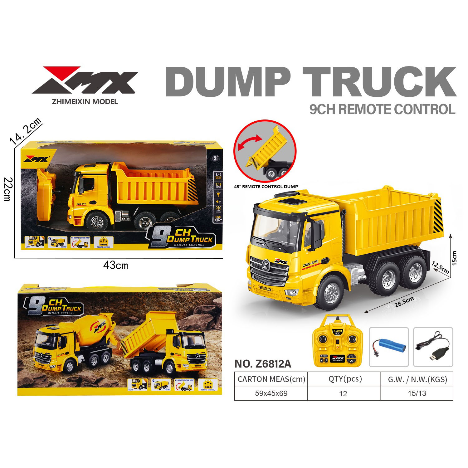 HK Mini kamion kiper na daljinsko upravljanje 1:18 | AKSA