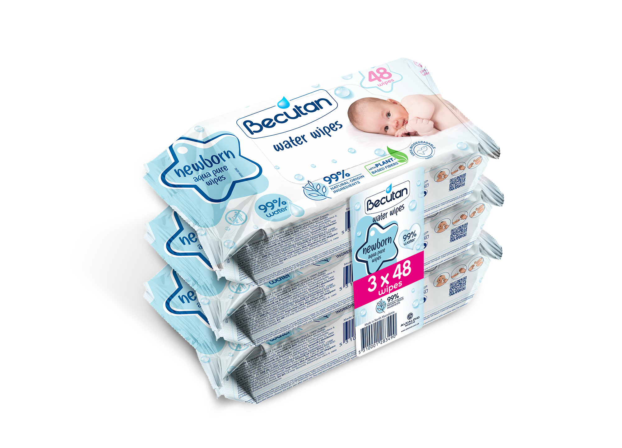 Becutan vlažne maramice aqua 3x48 komada | AKSA